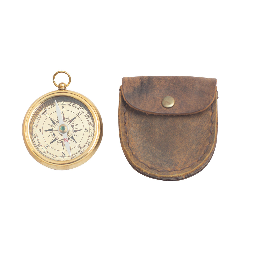 There's Such A Lot Of World To See Compass with Leather Pouch ...