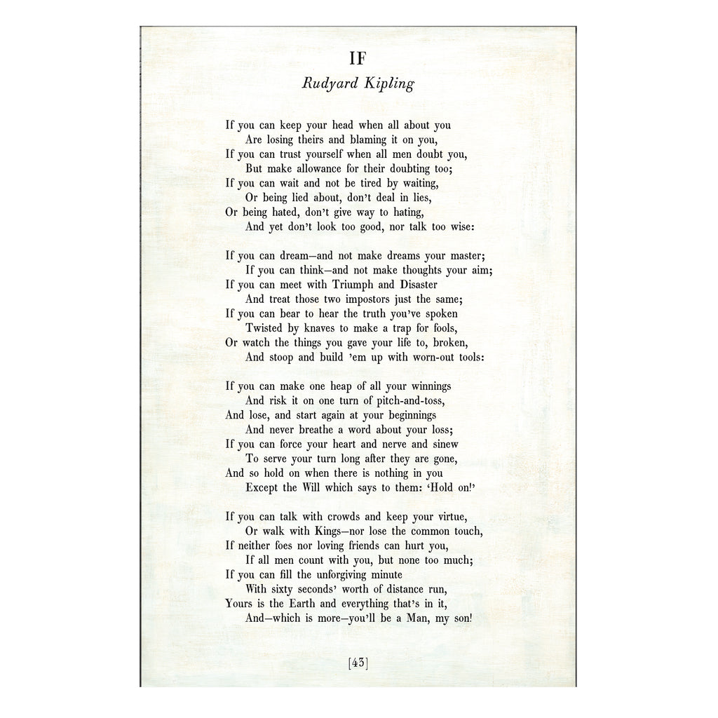 If - Poetry Collection - Art Print – Sugarboo & Co Wholesale