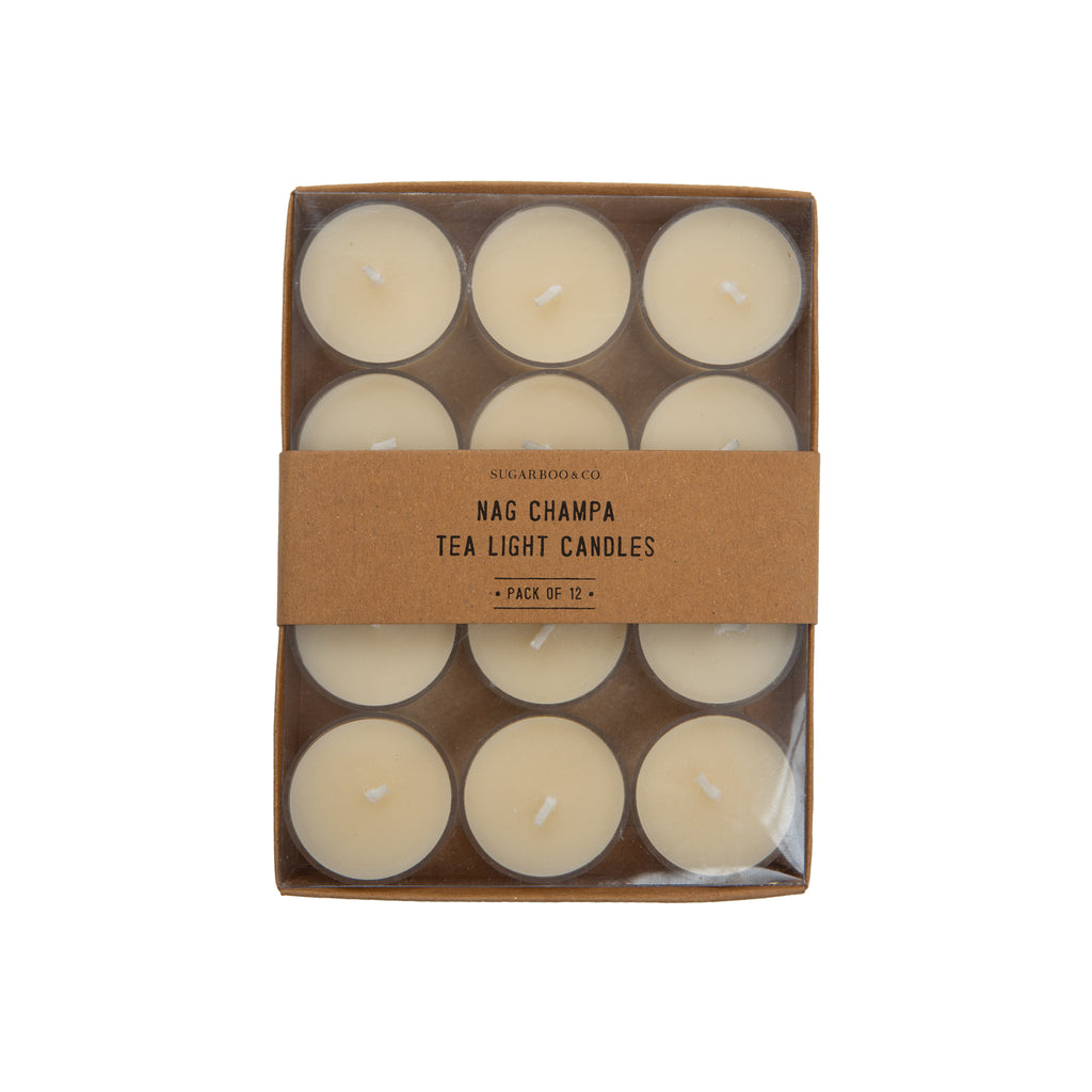 Nag Champa Tea Lights - CR-Set of 12 – Sugarboo & Co Wholesale