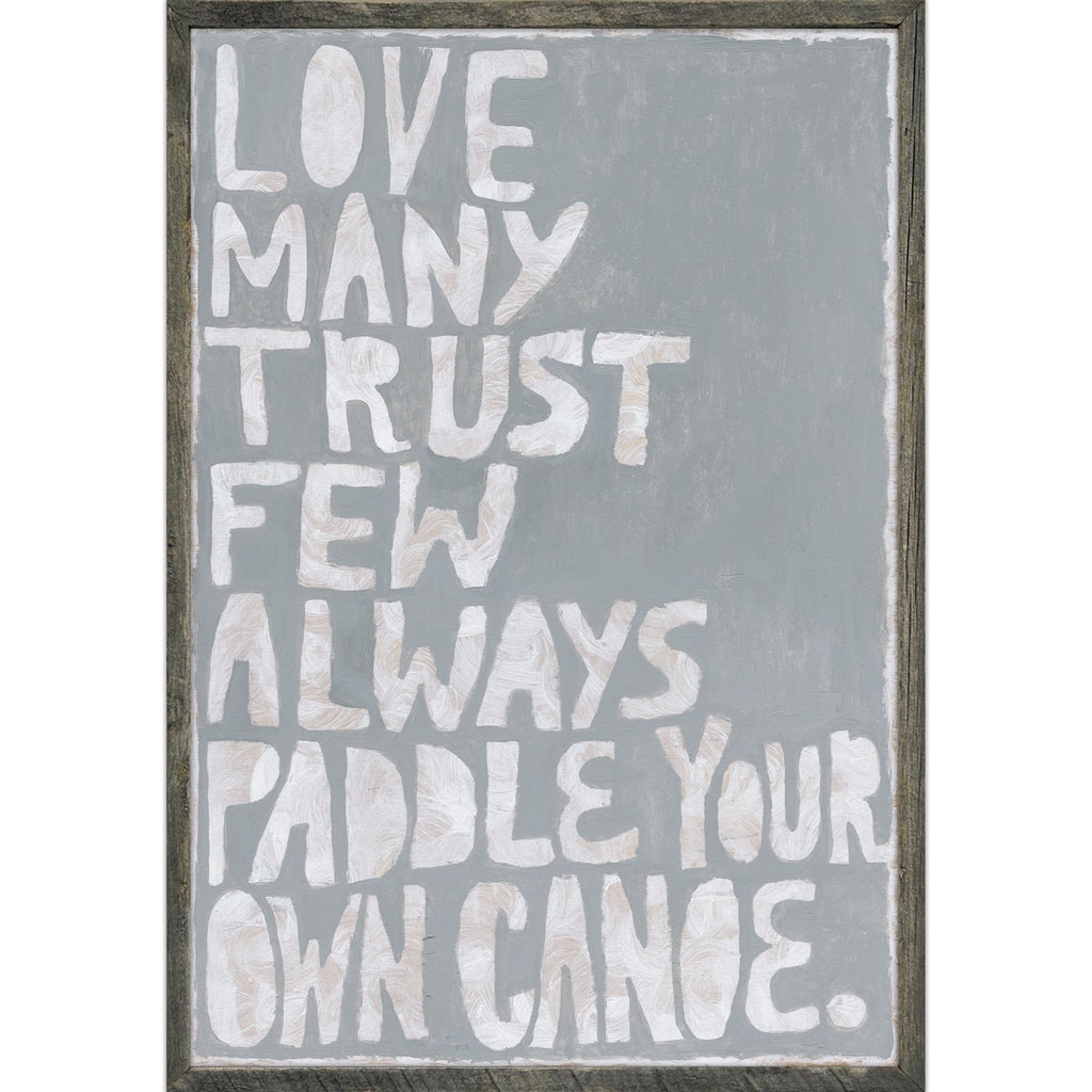 Paddle Your Own Canoe (Grey Wood) - Art Print – Sugarboo & Co Wholesale