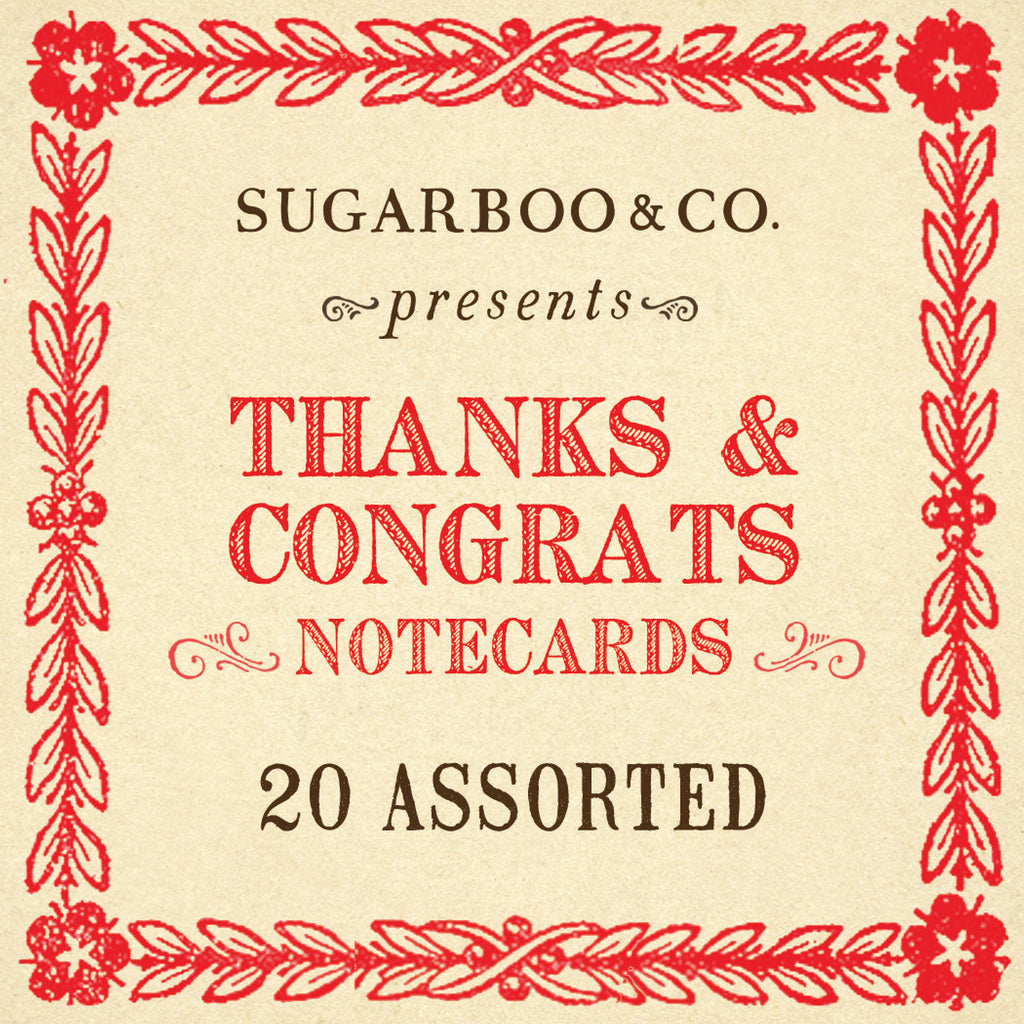 Thanks & Congrats Notecards - Assorted Set of 20 – Sugarboo & Co Wholesale