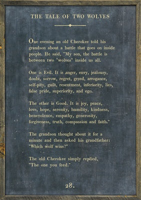 The Tale of Two Wolves - Book Collection (Grey Wood) - Art Print ...