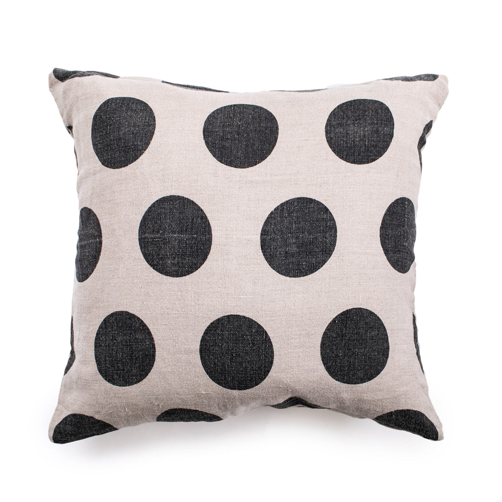 Pillow Collection- Reversible Polka Dot (Stonewashed Linen) Pillow ...